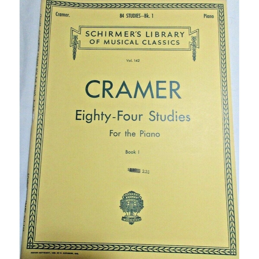 Cramer Eighty-four Studies for the Piano Book 1 Volume 142 Schirmers ...