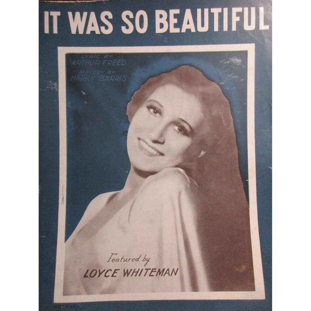 Sheet Music - It Was so Beautiful Featured by Loyce Whiteman 1932 - Etsy