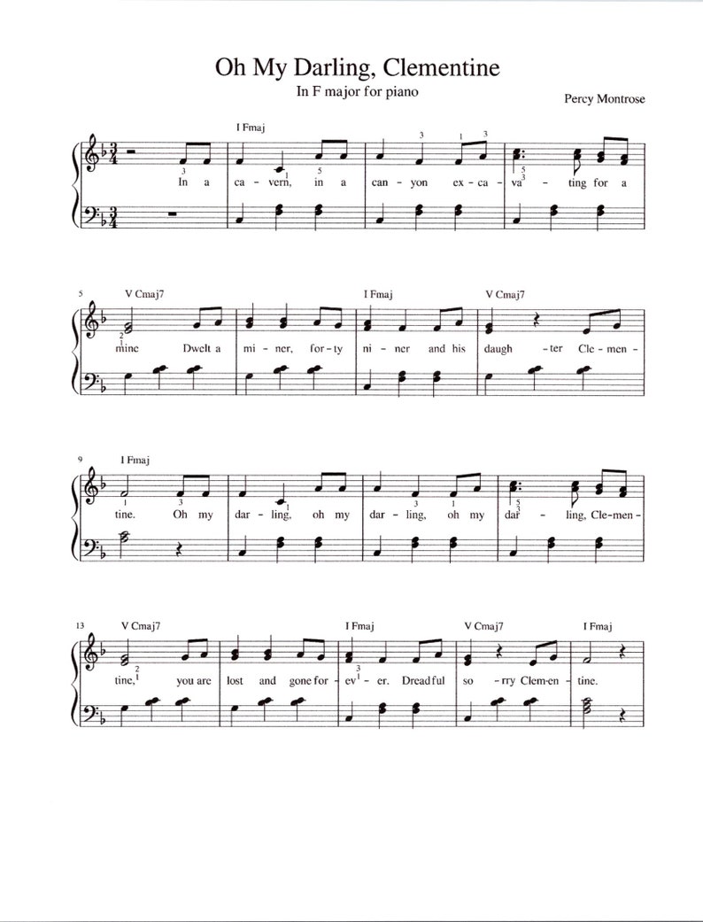 Oh My Darling Clementine (teaching Arrangement) - Digital Beginner ...