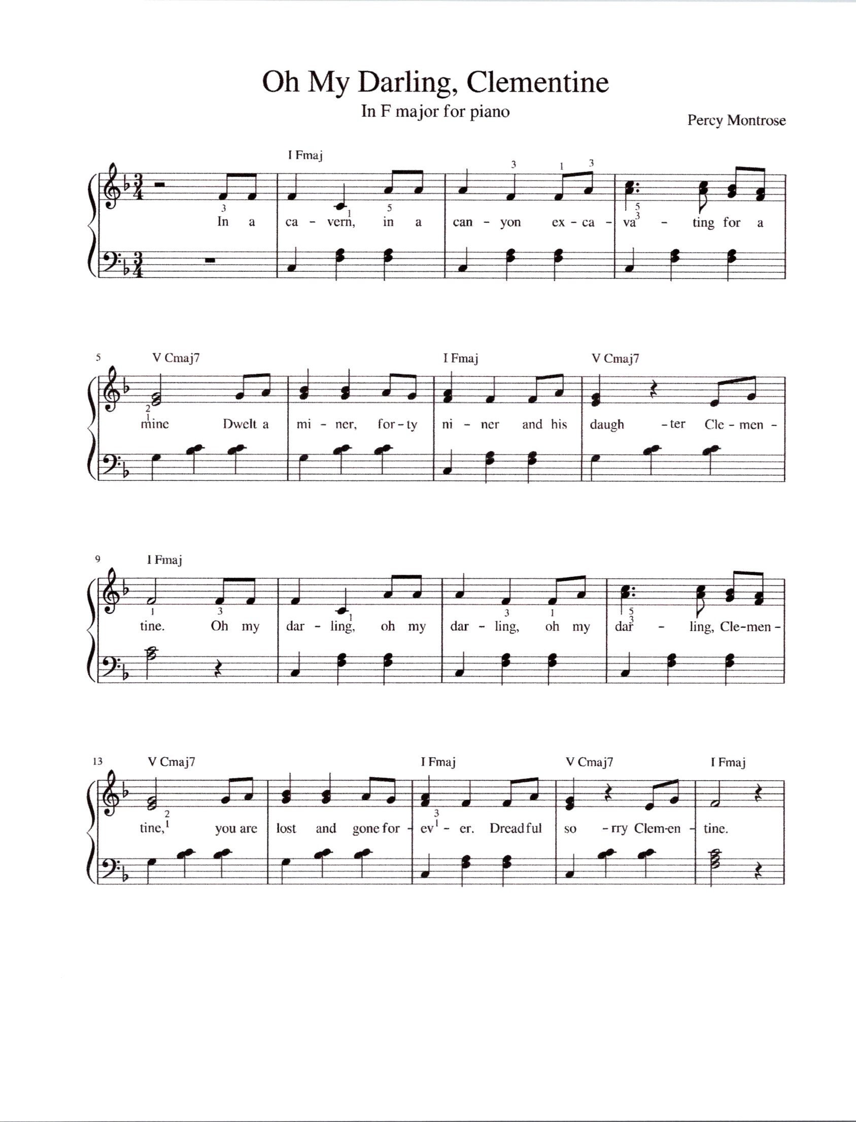Oh My Darling Clementine (teaching Arrangement) - Digital Beginner ...