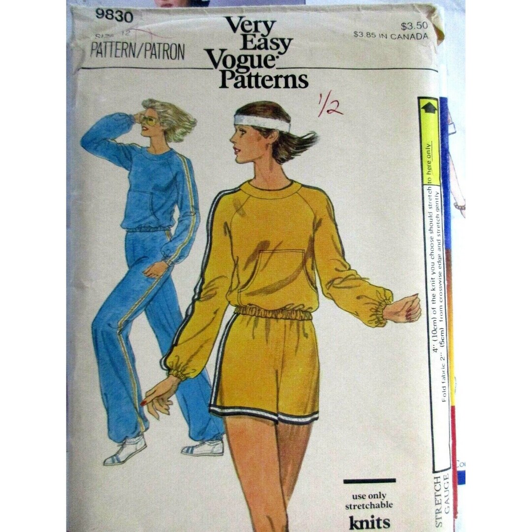 Vogue Sewing Pattern 9830 Size 12 Bust 34 Misses Top Shorts Pants ...