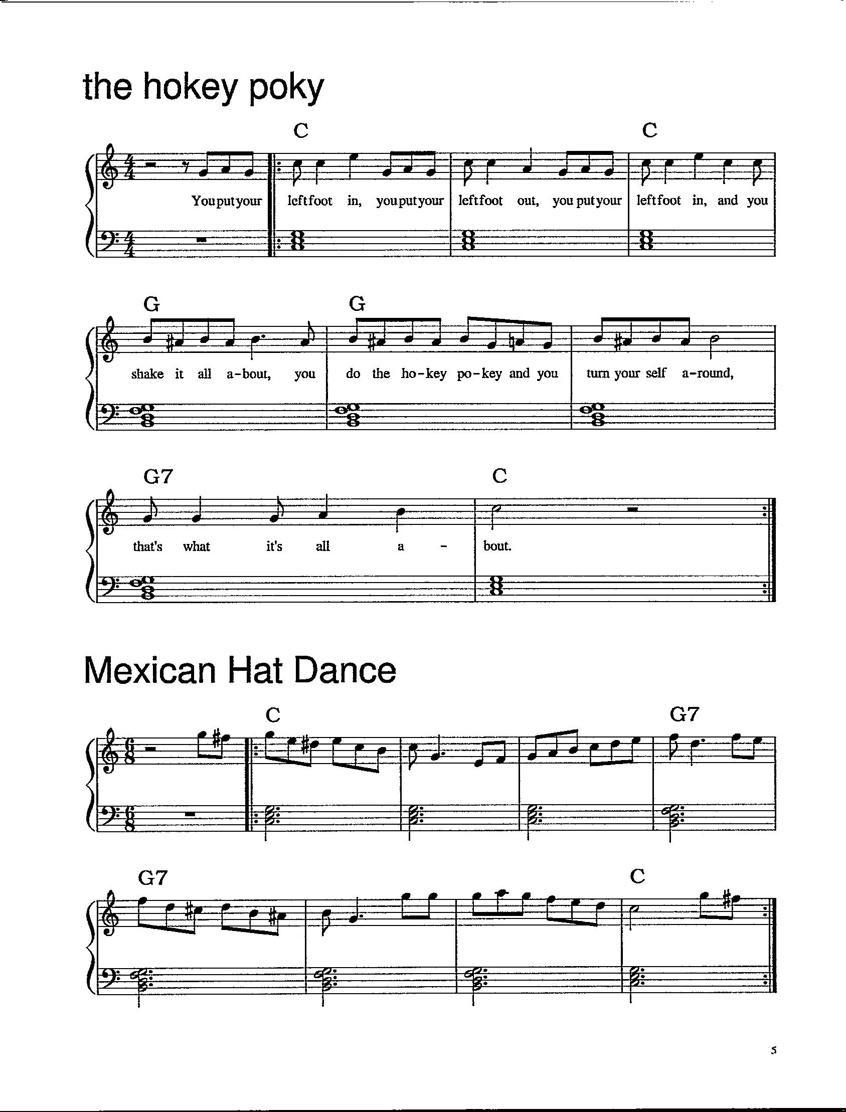 The Hokey Pokey + Mexican Hat Dance (teaching Arrangement) -digital ...