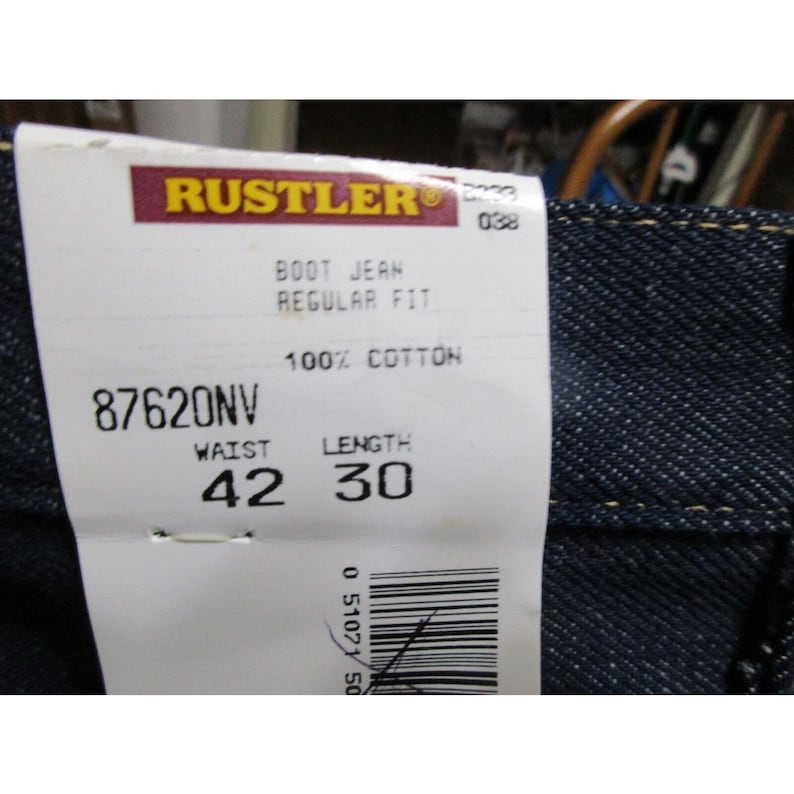 Rustler by Wrangler Mens Jeans Size 42"waist X 30"length Cotton Dark ...