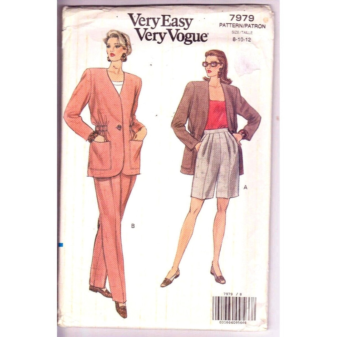 Vogue Suit Pattern 7979 Sizes 14 - 18 Easy Jacket Shorts Pants Uncut ...