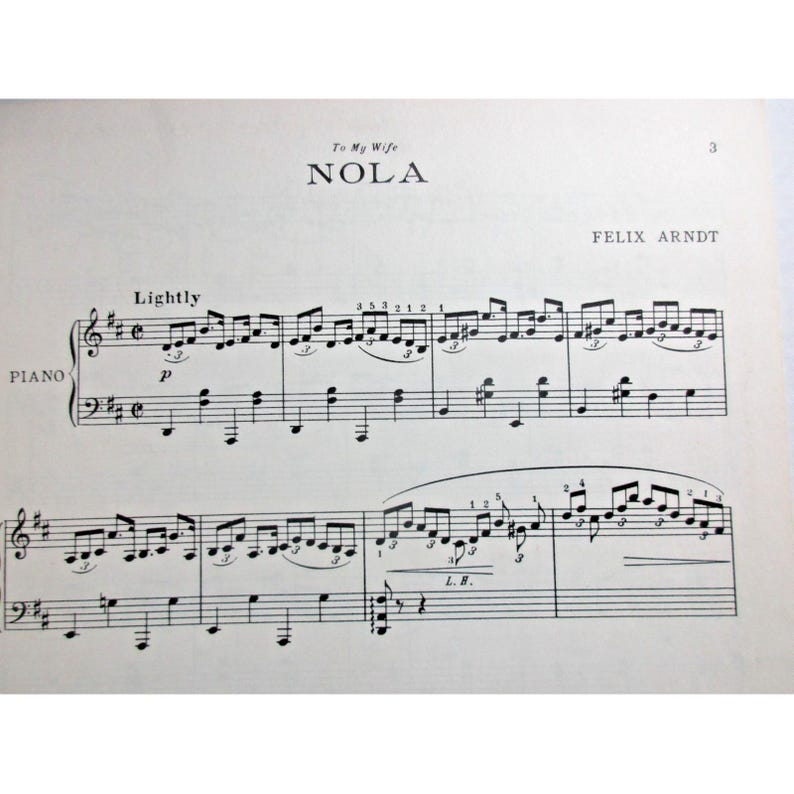 Sheet Music - Nola - PIANO SOLO - Sam Fox Music 1942 - Etsy