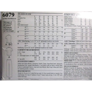 Simplicity Pattern 6079 New Look Size 8-18 Misses Summer Tops and Pants ...