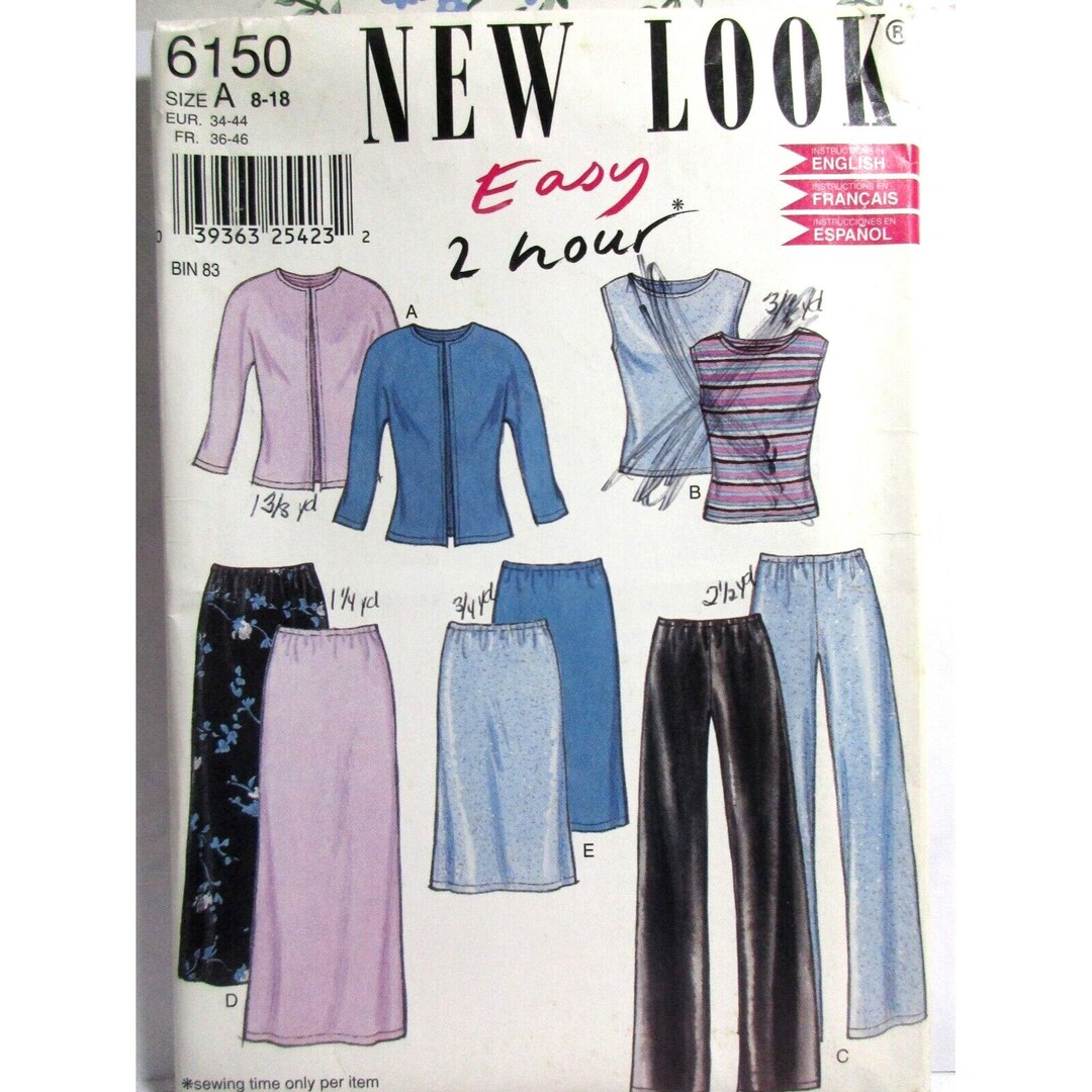 Simplicity Pattern 6150 New Look Size 8-18 Misses Easy Tops Skirts ...