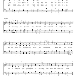 Victory in Jesus - Digital Hymn Tune Sheet Music With Verses - Key of F ...
