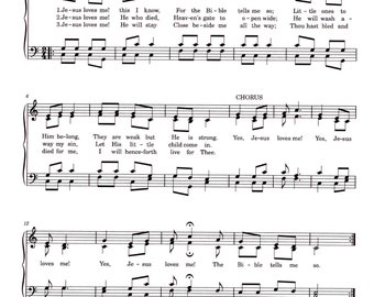 Jesus Loves Me - Digital Hymn Tune Printable Download Key of C - Etsy