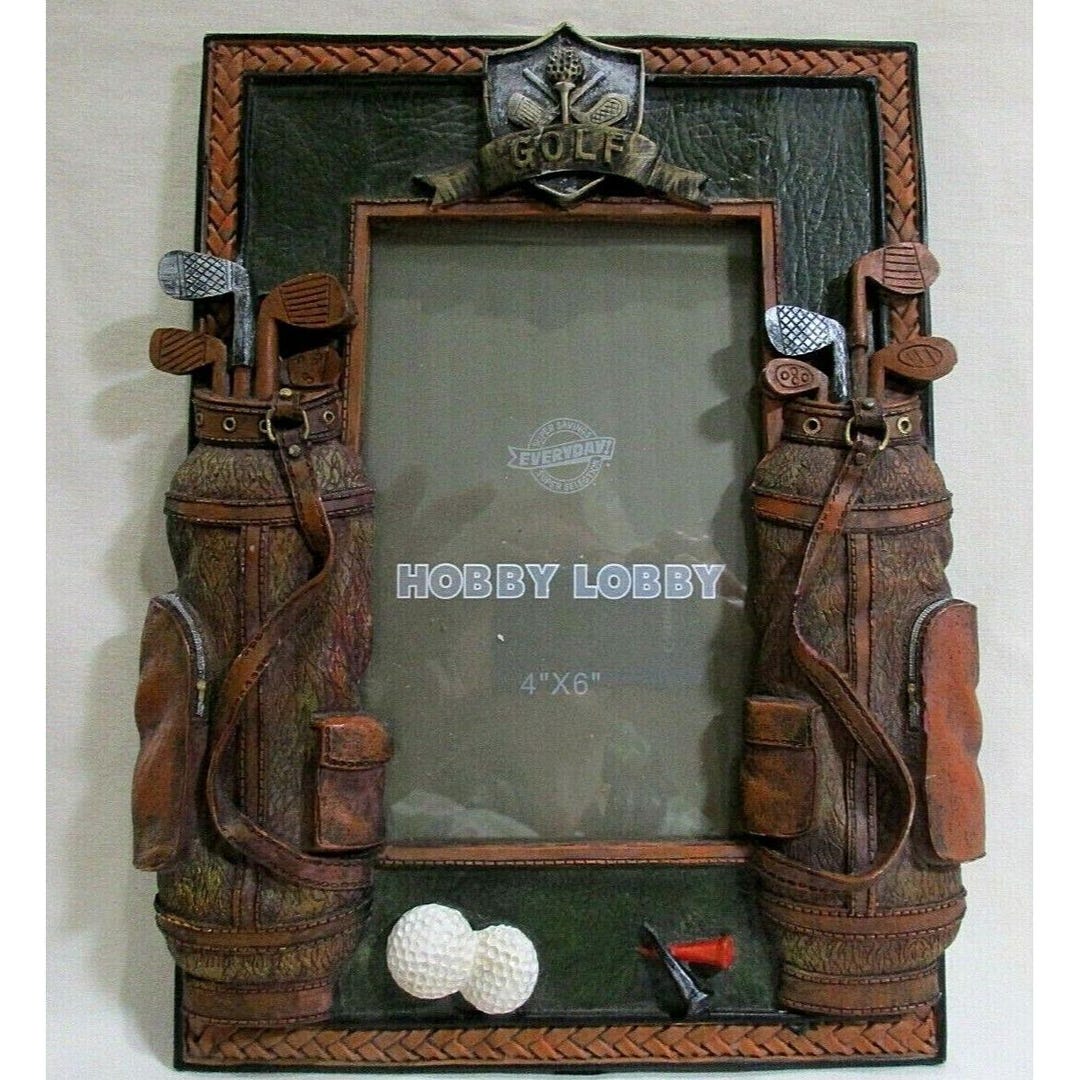Hobby Lobby 3D Desk Golf Photo Frame W/crest for 4" X 6" Photo Heavy ...