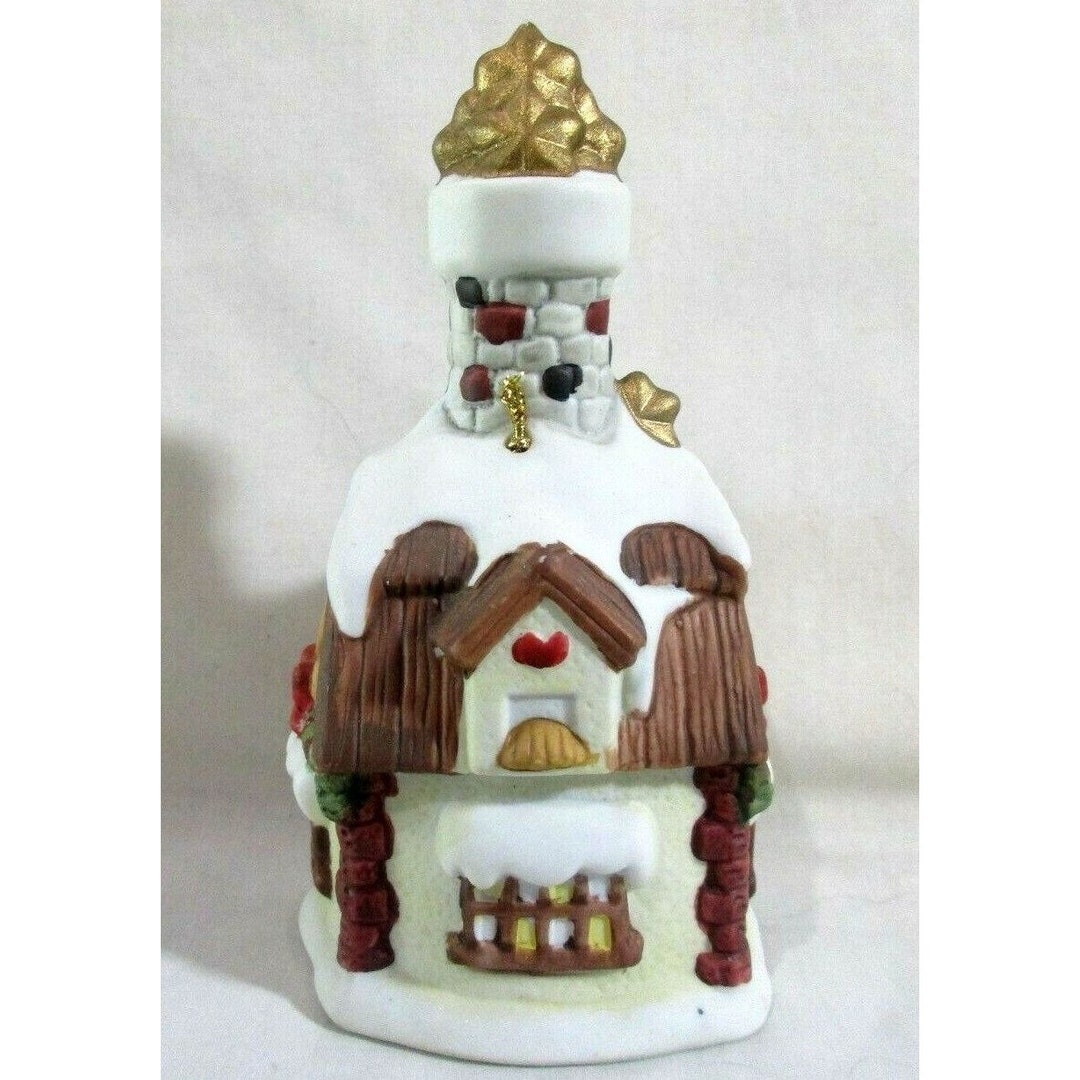 Ceramic Church With Bell Tower & Clanger/clapper Figurine 5.5"tall X 3. ...