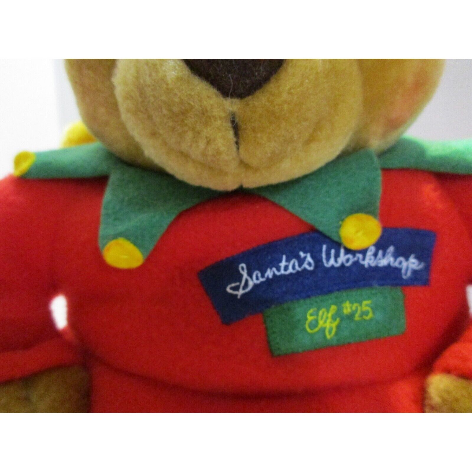 Hallmark Plush Bear Chris the Elf 25 Santa's Workshop 14tall Soft Teddy ...