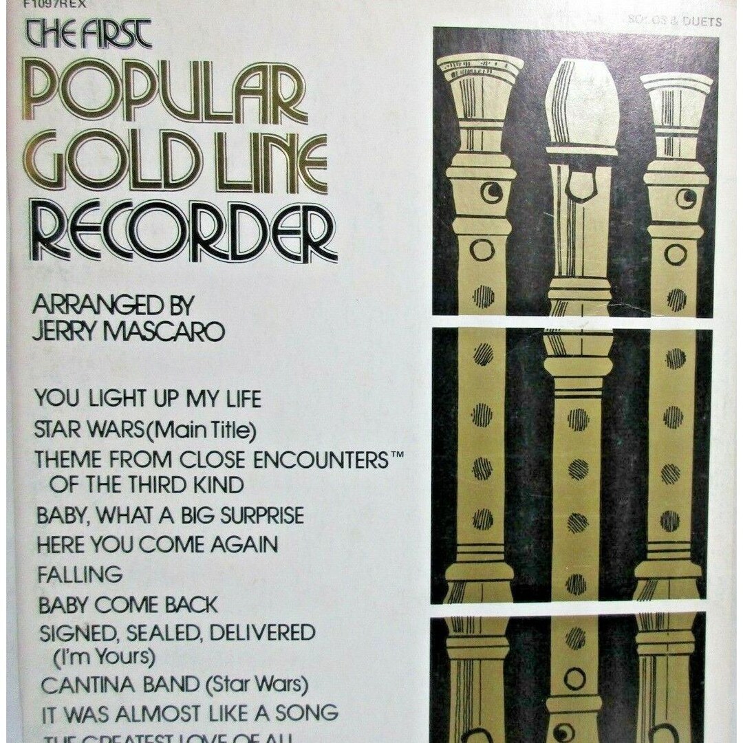 The First Popular Gold Line Recorder Music Book 12 Selections Solos ...