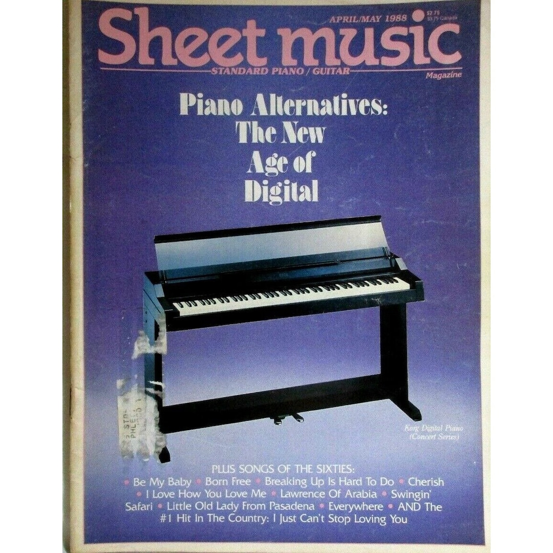 Sheet Music Magazine April/may 1988 Piano/guitar/vocal/digital 10 ...
