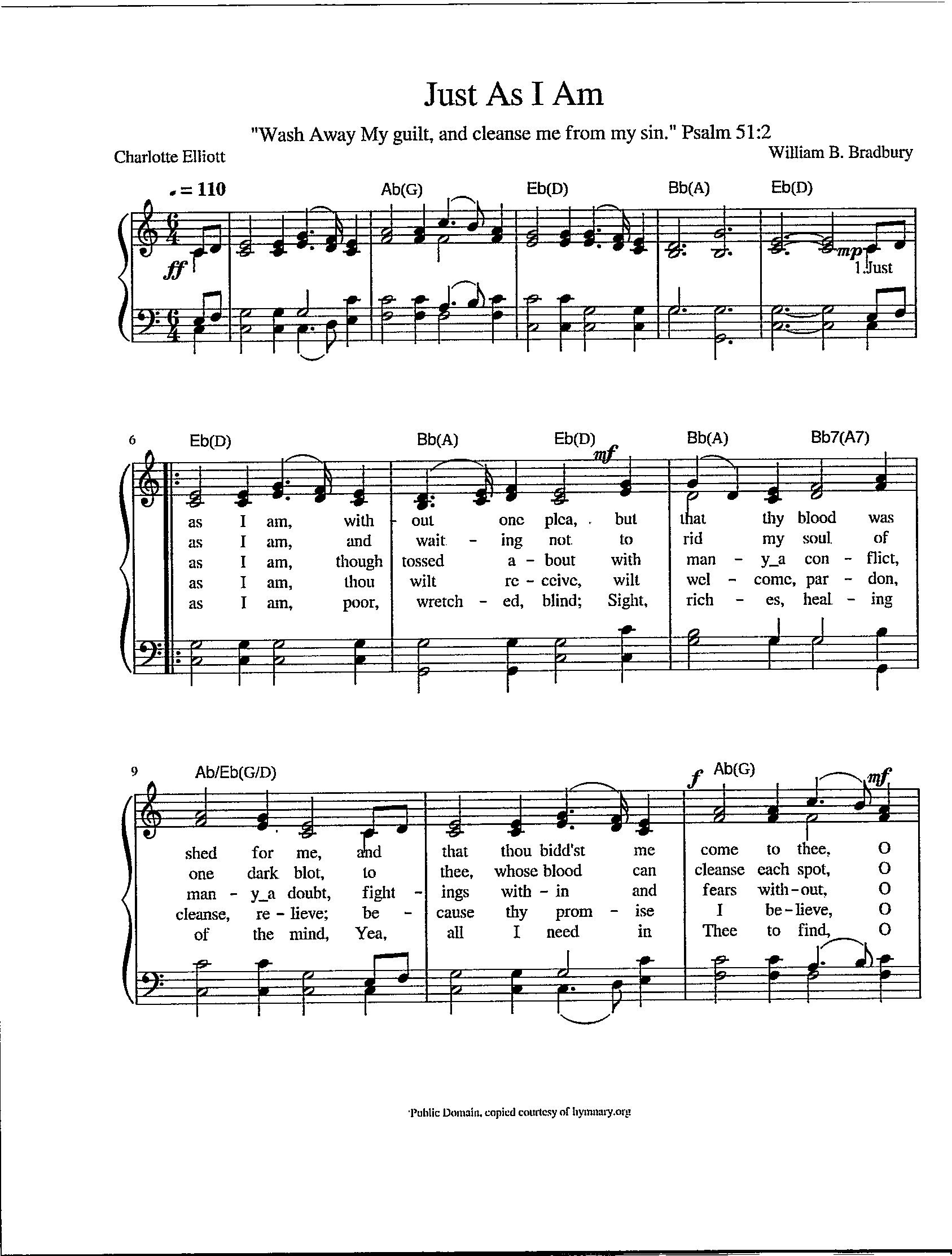 Just as I Am - Digital Hymn Tune With Lyrics - Key of C - Etsy