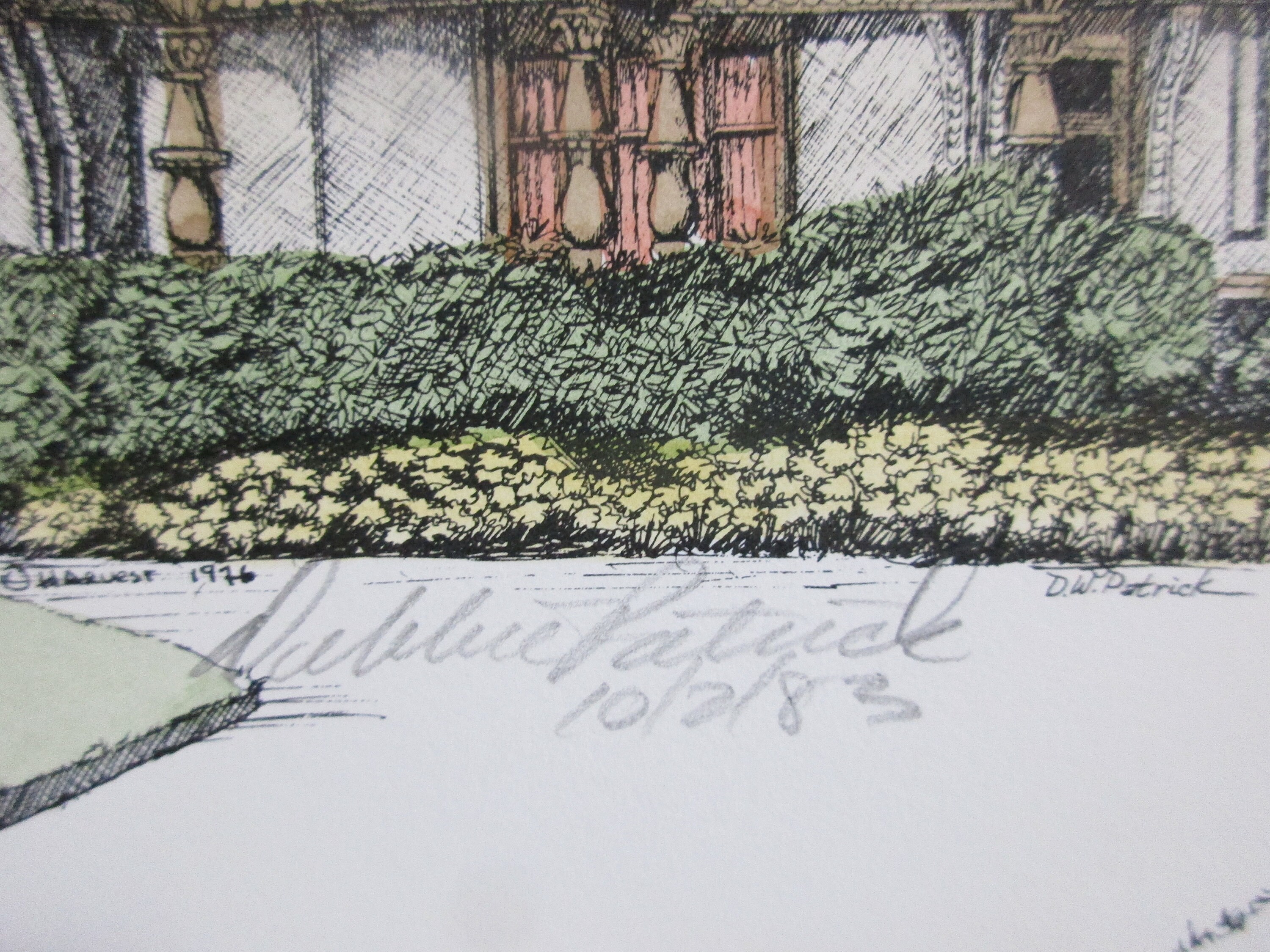 D. W. Patrick (pencil Signed and Dated 10/2/83) Matted Lithograph ...