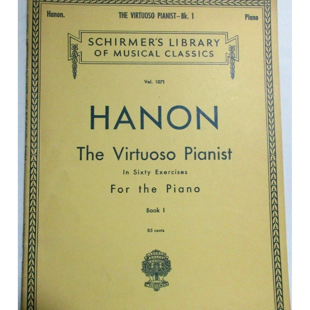 Schirmers Library - Hanon the Virtuoso Pianist Book 1 Sixty Exercises Vol.1071 - Etsy