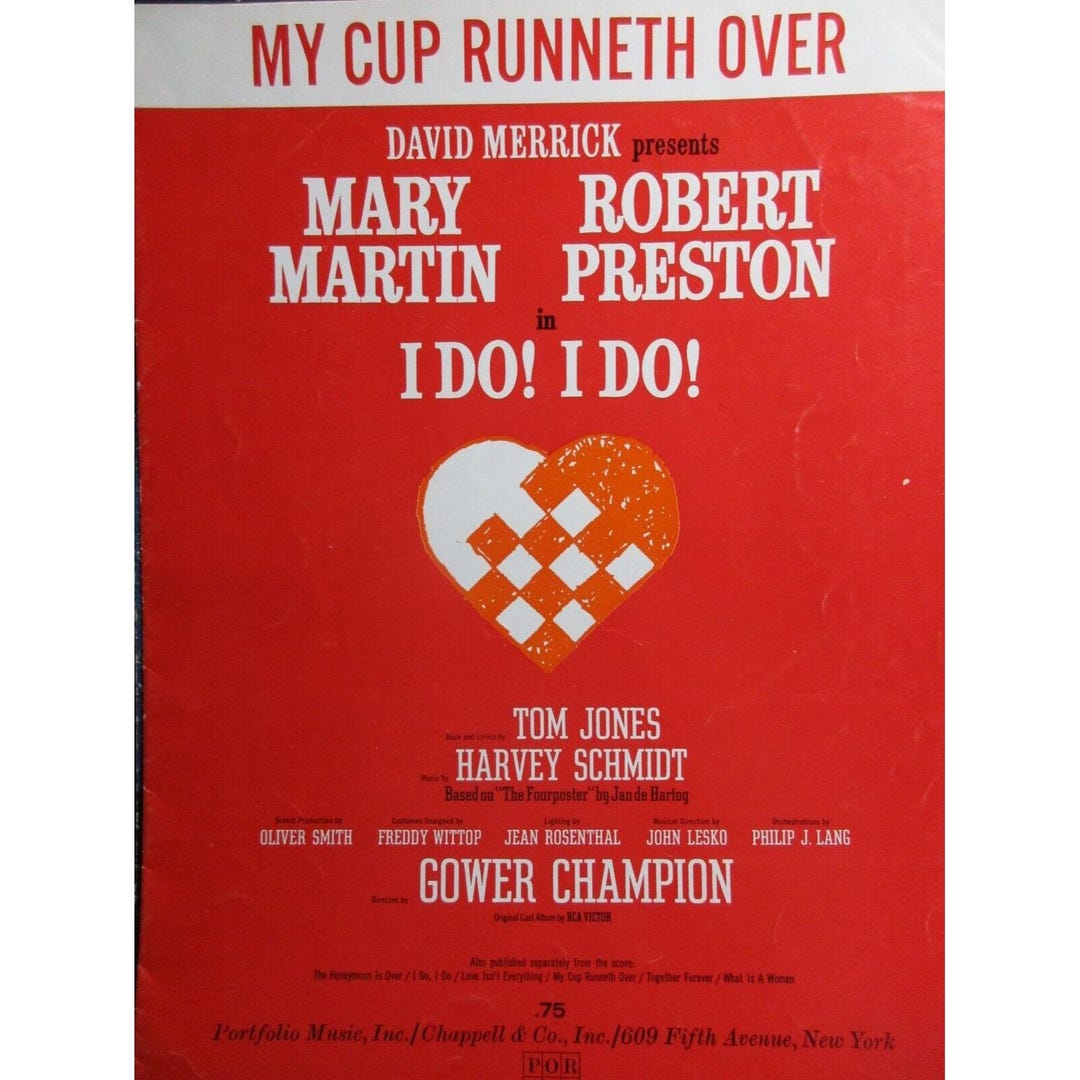Sheet Music - My Cup Runneth Over - Mary Martin - 1966 Portfolio Music ...