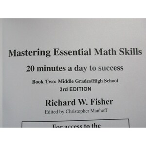 Mastering Essential Math Skills Bk Two - Richard W. Fisher 2018 3rd Ed ...