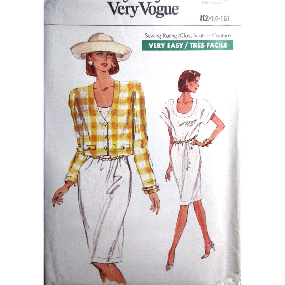 Vogue Pattern 7754 Sizes 12 - 16 Misses/petite Easy Jacket & Dress ...