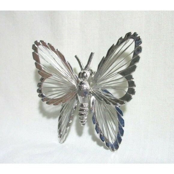Monet Silver Tone Wire Filigree Monarch Butterfly Pin/brooch 1.75"l X1 ...