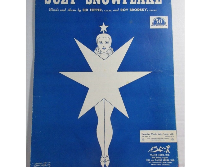 Sheet Music - Suzy Snowflake 1951 Alamo Music Inc. for Piano Lyrics ...