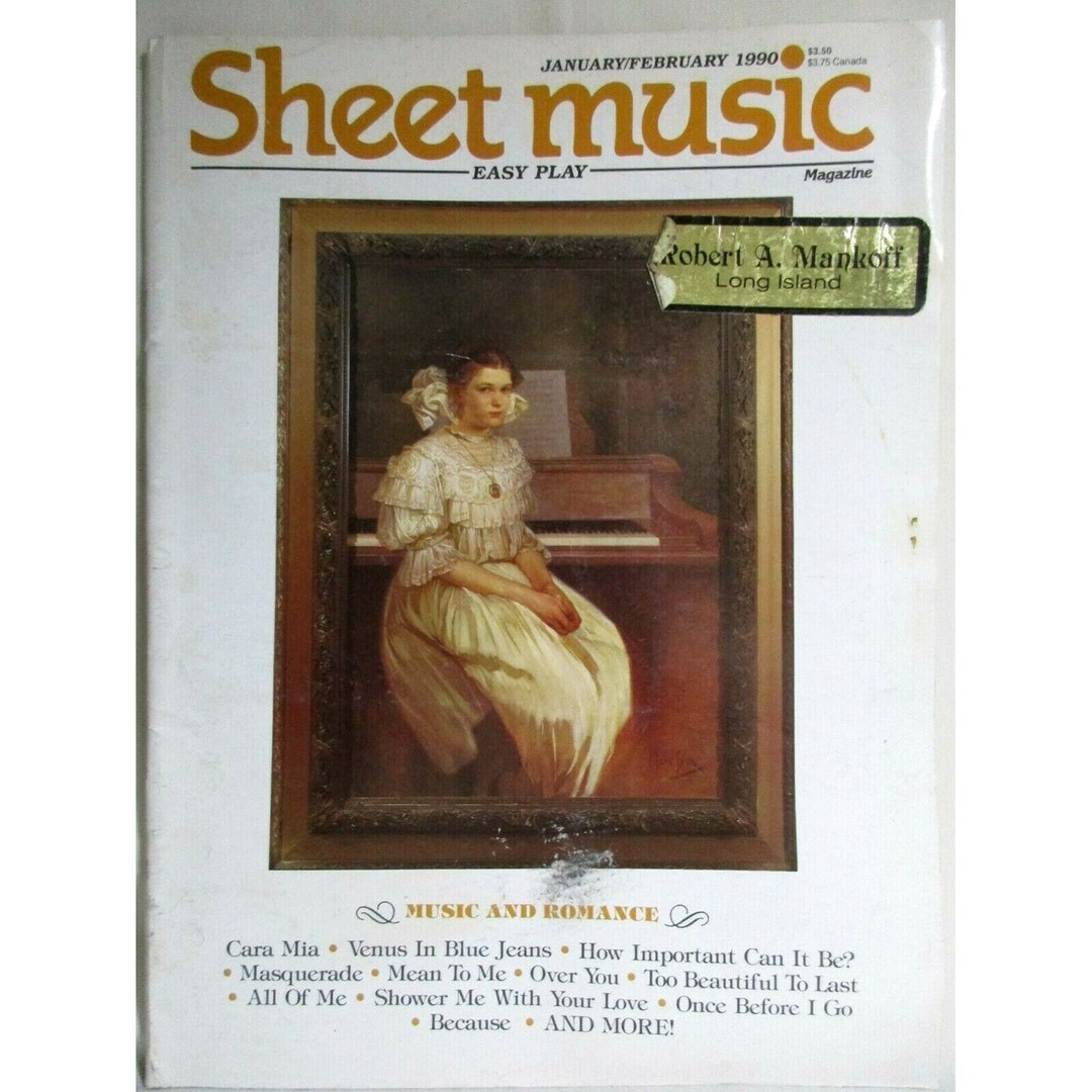 Sheet Music Magazine Jan Feb 1990 Music and Romance 12 Arrangements ...
