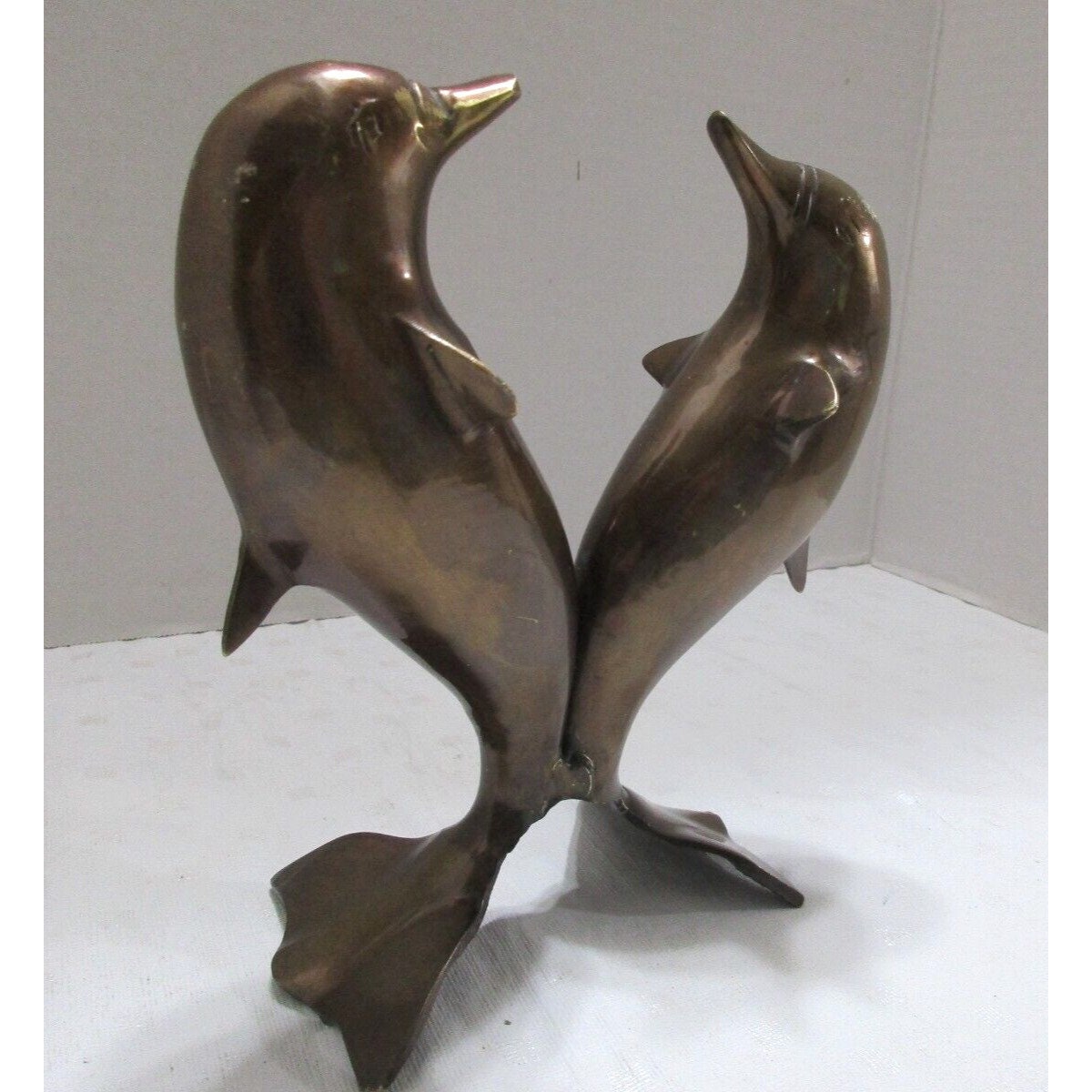 Solid Brass Dolphins Figurine/sculpture 6.5t X 5.5w Heavy READ - Etsy