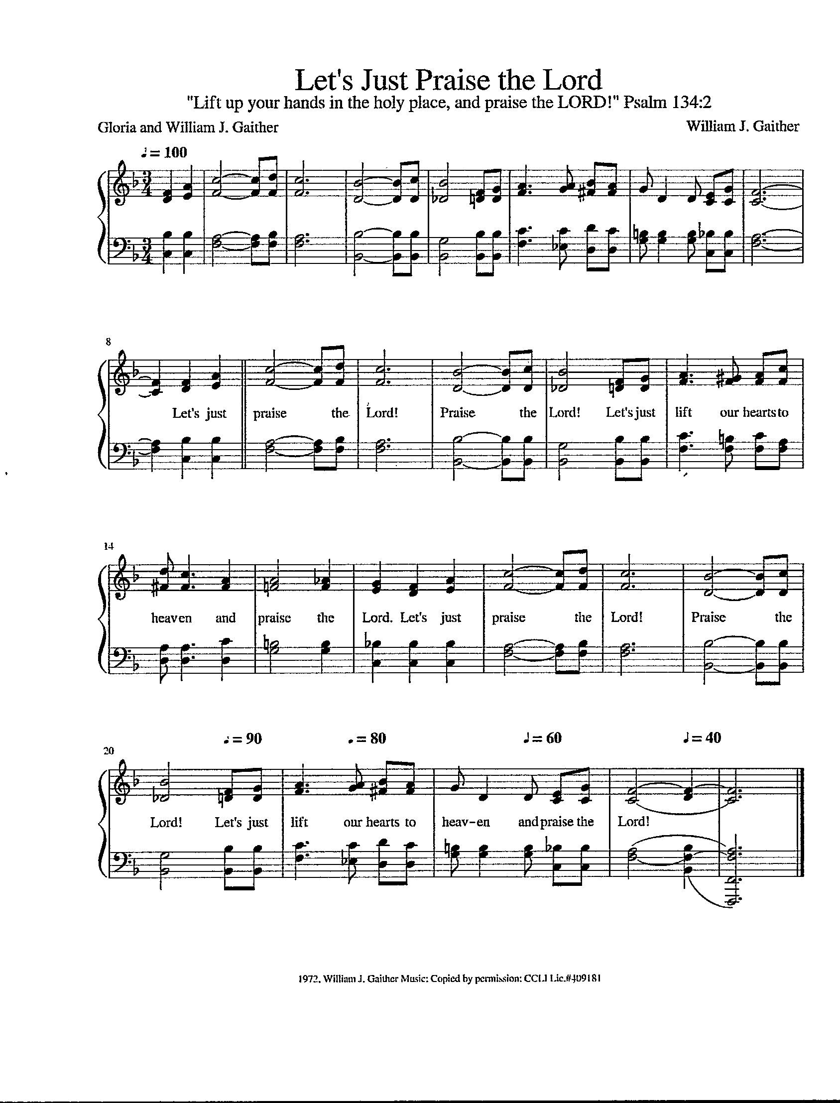 Let's Just Praise the Lord by Bill Gaither 1972 - Digital Piano With ...