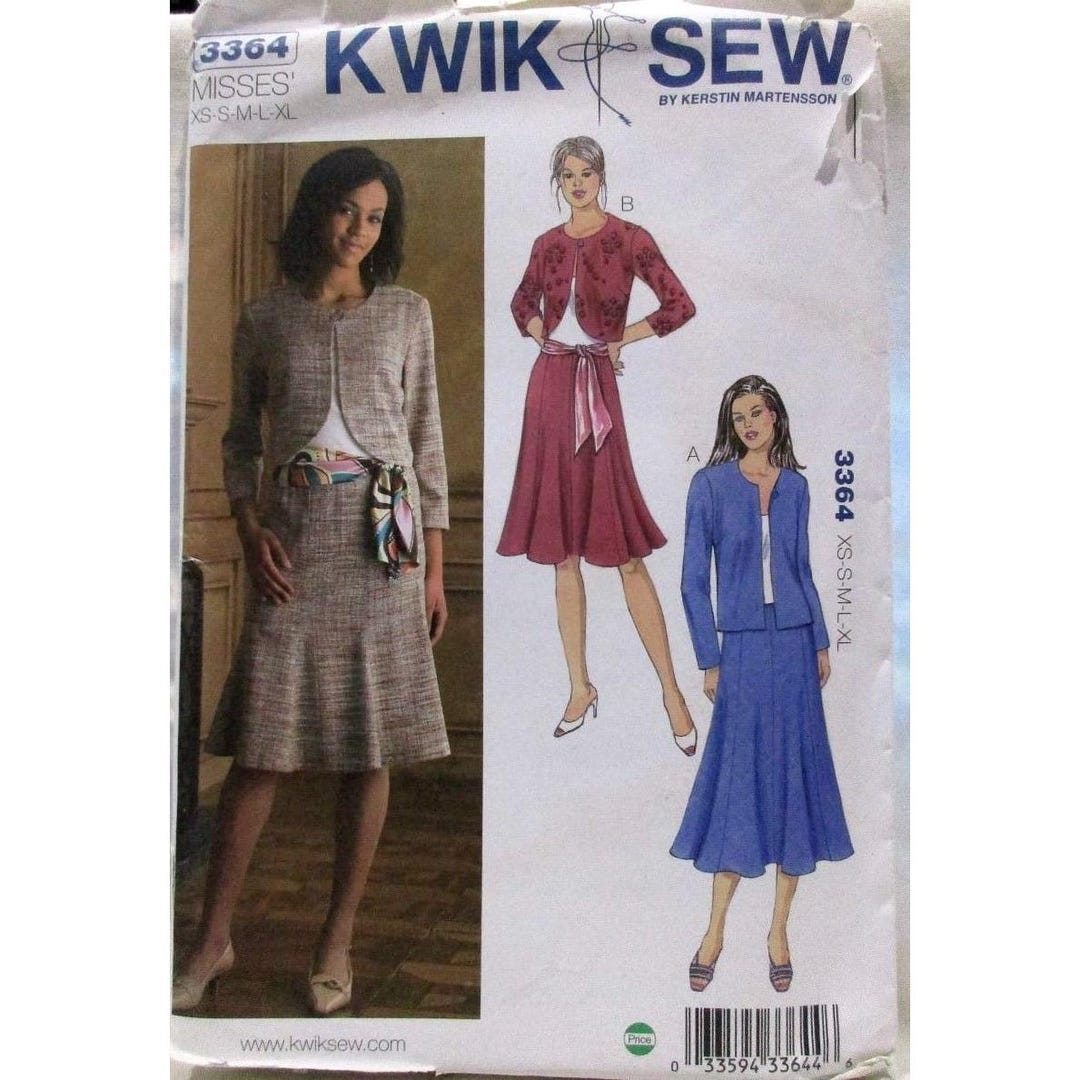 Kwik Sew Pattern 3364 Sizes XS-XL Misses Jackets Skirts 2 Styles Uncut ...