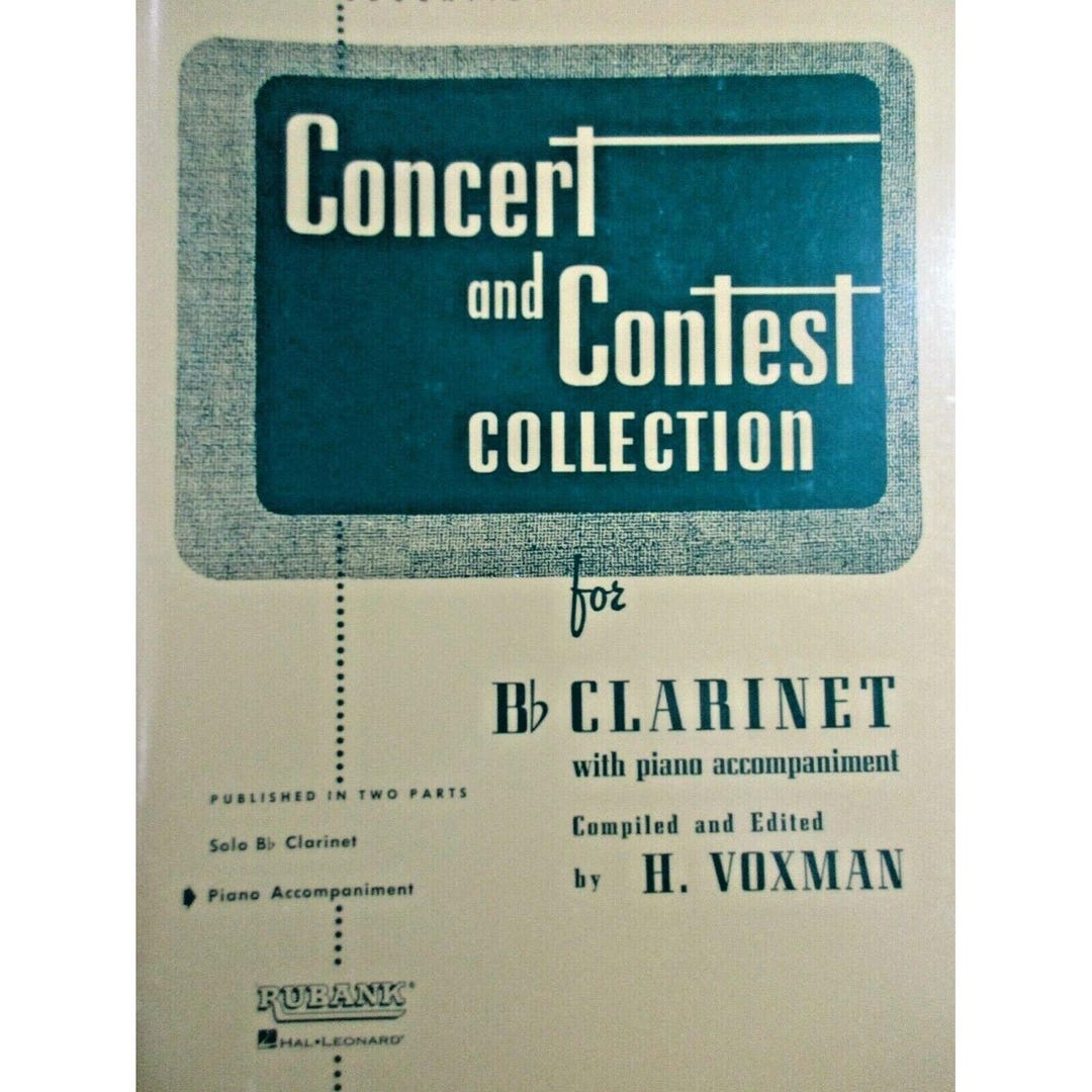 Rubank Concert and Contest Collection for Solo B Flat Clarinet & Piano ...