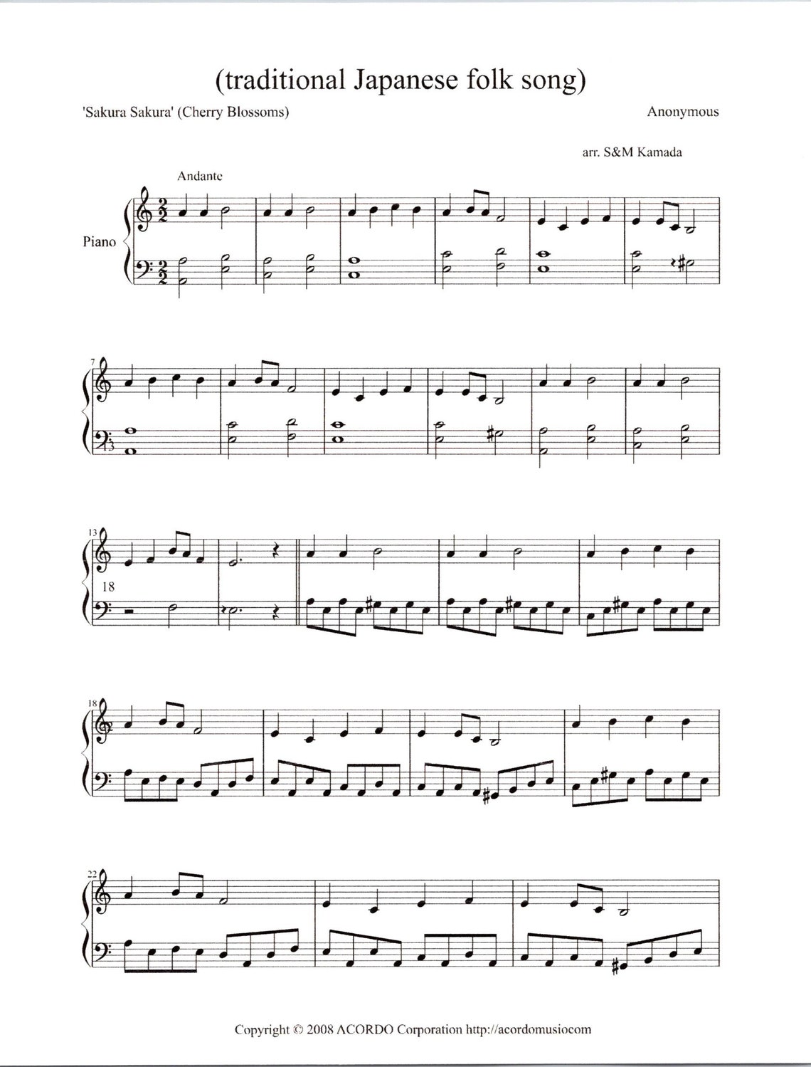 Sakura Sakura (cherry Blossoms) - Digital Traditional Japanese Folk ...