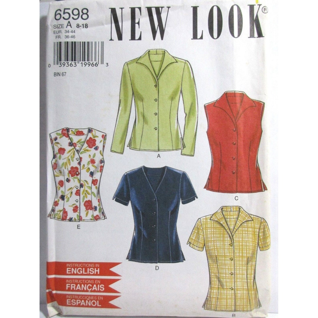 Simplicity Pattern 6598 New Look Size 8 - 18 Misses Tops Jacket 4 ...