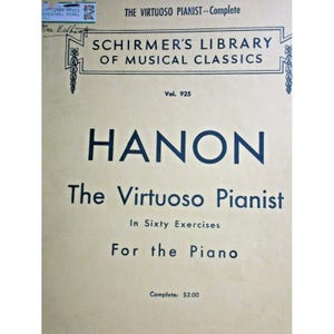 Piano - Hanon the Virtuoso Pianist in Sixty Exercises for the Piano Vol. 925 - Etsy