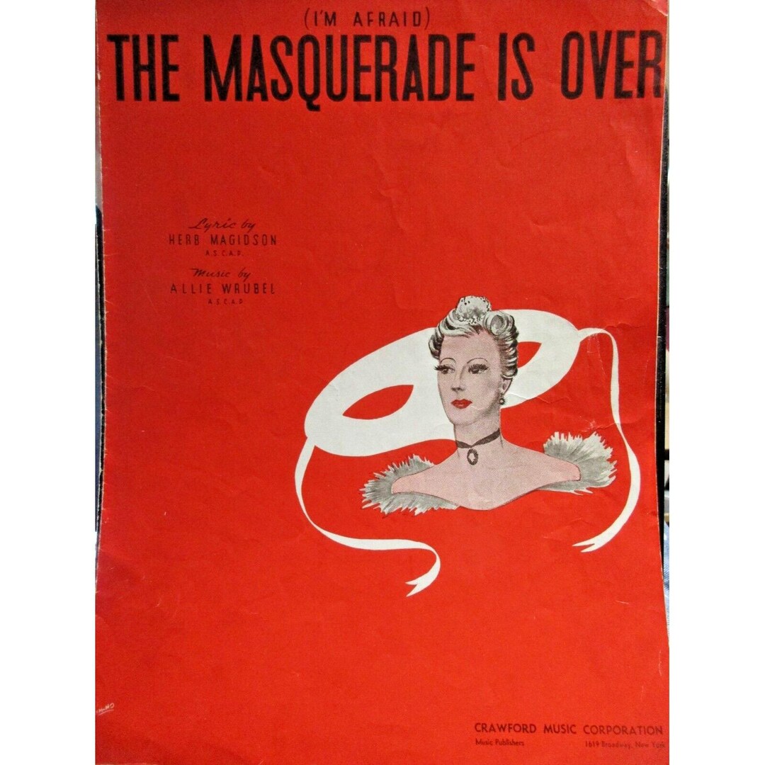 Sheet Music - the Masquerade is Over - Crawford Music Co. 1938 - Etsy