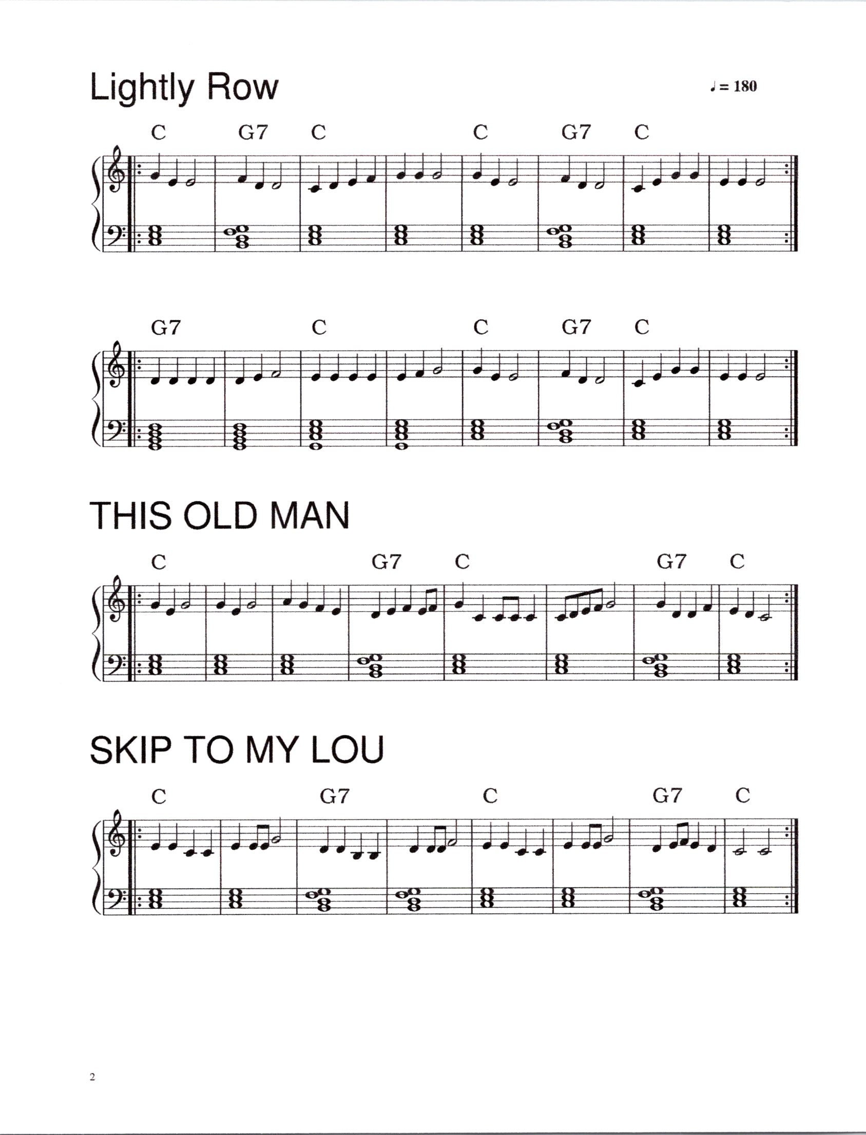 Lightly Row + This Old Man + Skip to My Lou (teaching Arrangements ...