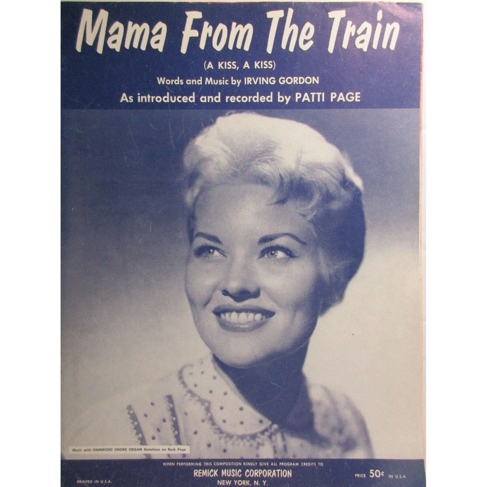 1956 Mama From the Train by Patti Page Key of C Remick Music - Etsy
