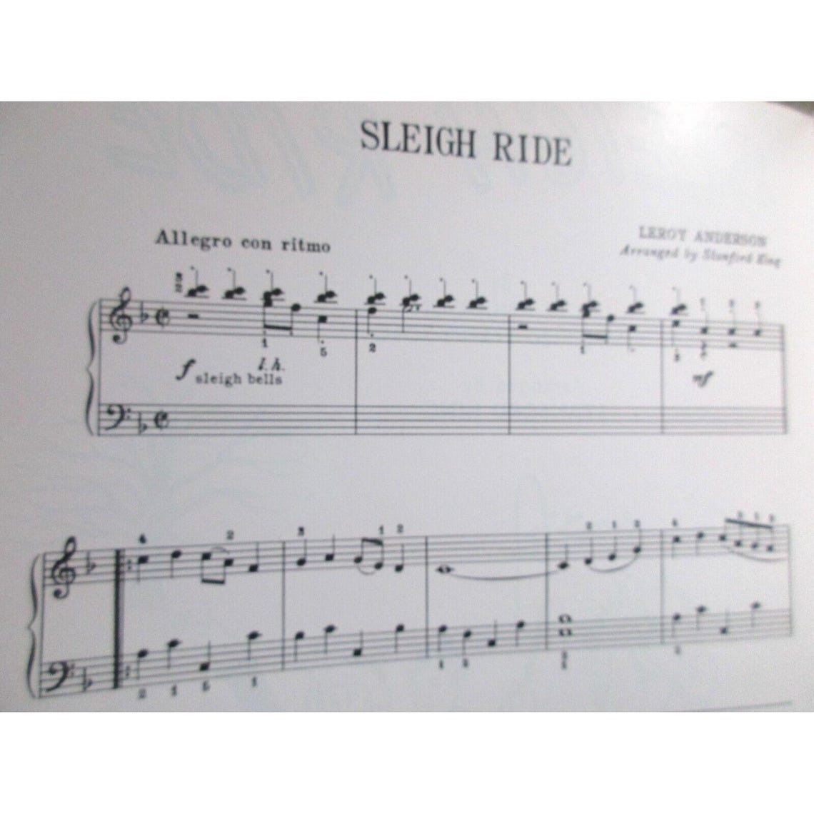 Sheet Music - Sleigh Ride by Leroy Anderson (simplified Piano Solo ...