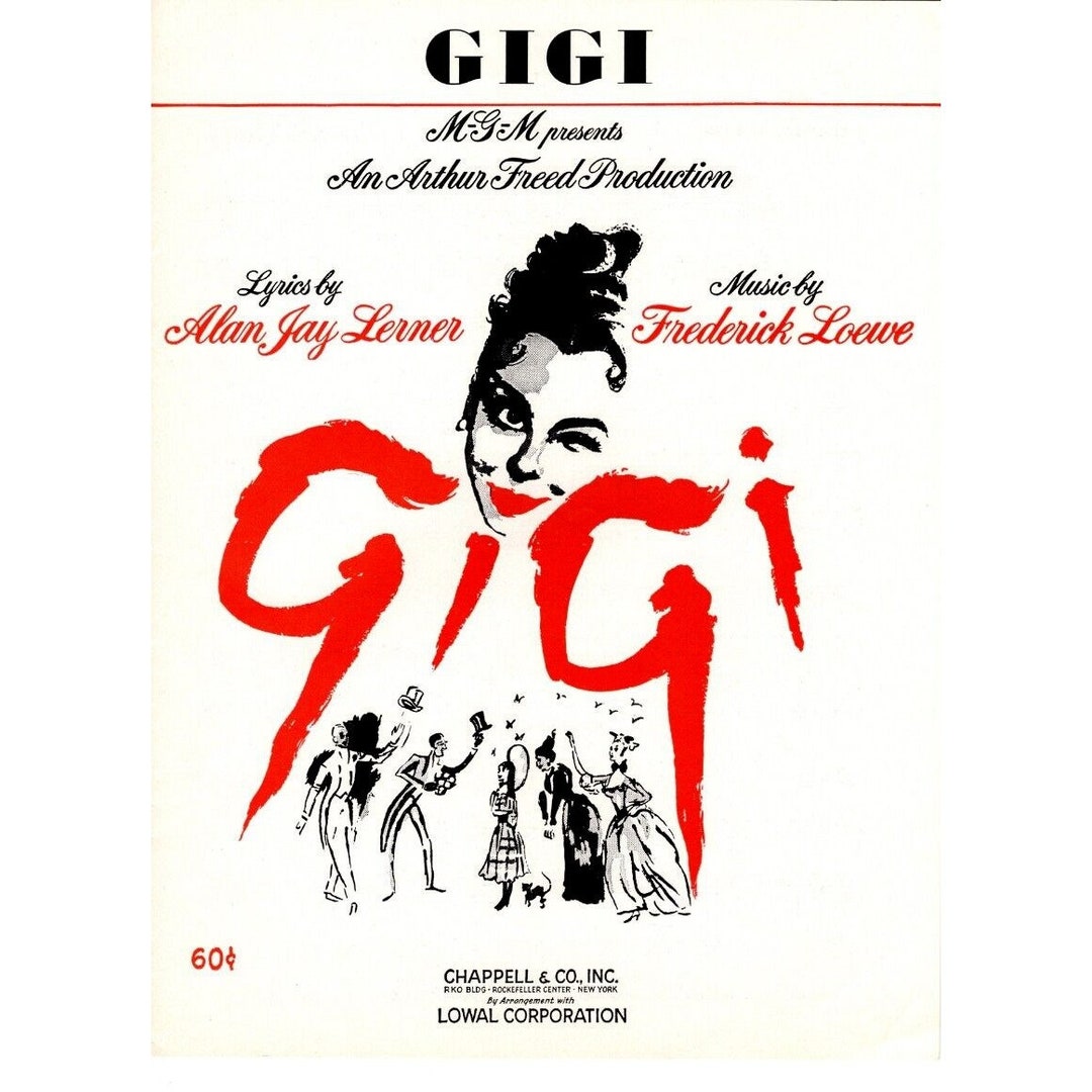 Gigi Cover Only From Sheet Music 1958 MGM Lerner & Loewe Movie Artwork ...