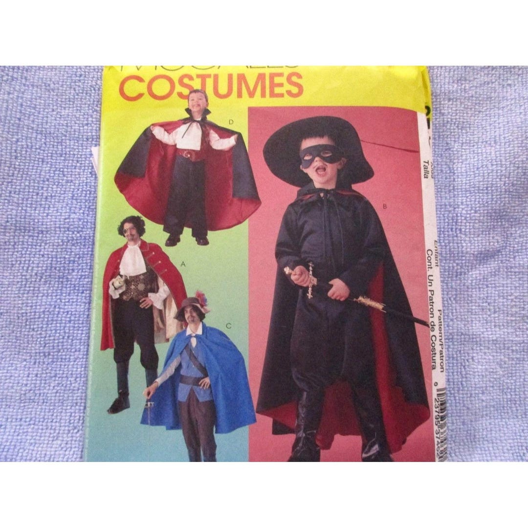 Mccalls Costumes 3746 Child Boy Man Pirate Masked Avenger Swashbuckler ...