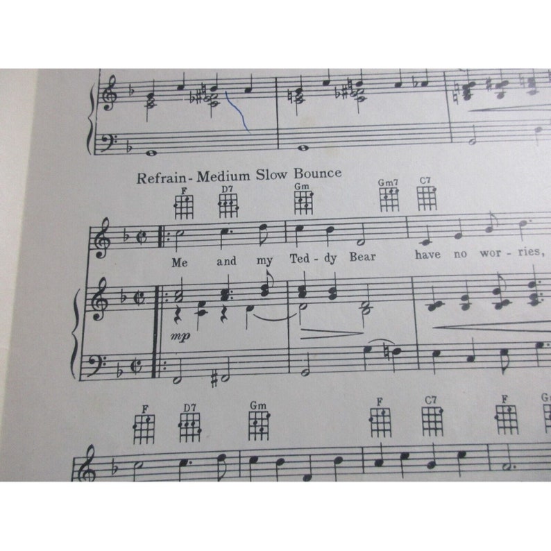Sheet Music - Me and My Teddy Bear Rosemary Clooney 1950 Piano Lyrics ...