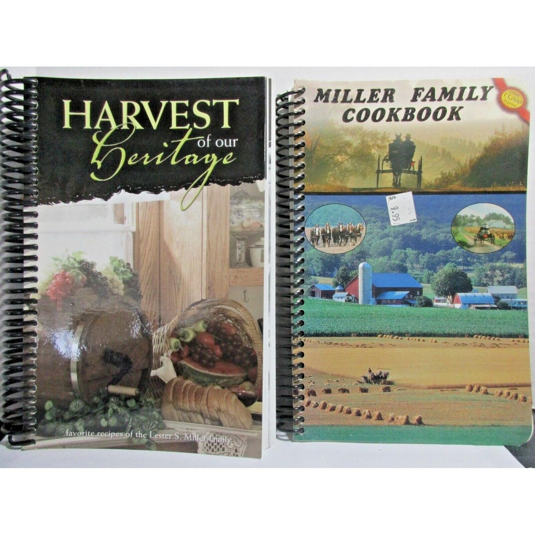 Lot of 2 Cookbooks - Miller Family Cookbook & Harvest of Our Heritage ...