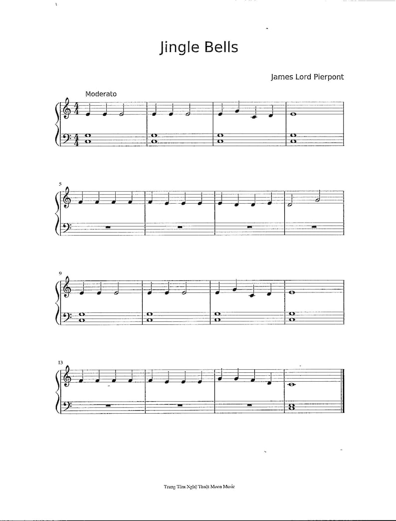 Jingle Bells - Easy Digital Teaching Arrangement - Key of C - Etsy