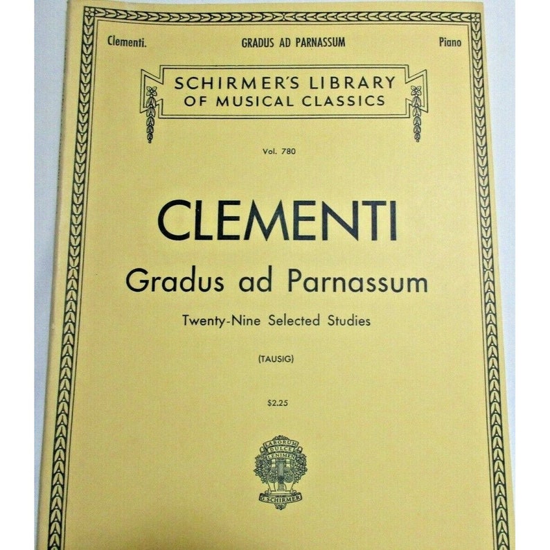 Clementi Gradus Ad Parnassum 29 Selected Studies Vol. 780 Schirmers ...