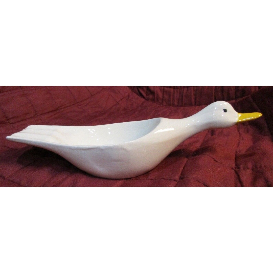 Duck Ceramic Scoop or Novelty Serving Dish White Orange 1 Cup 8"long - Etsy