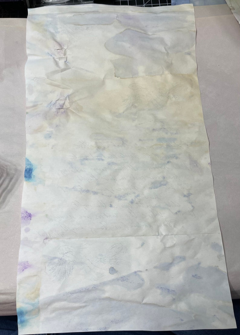 Original Upcycled VINTAGED Paper Long Page for Writing or Wrapping ...