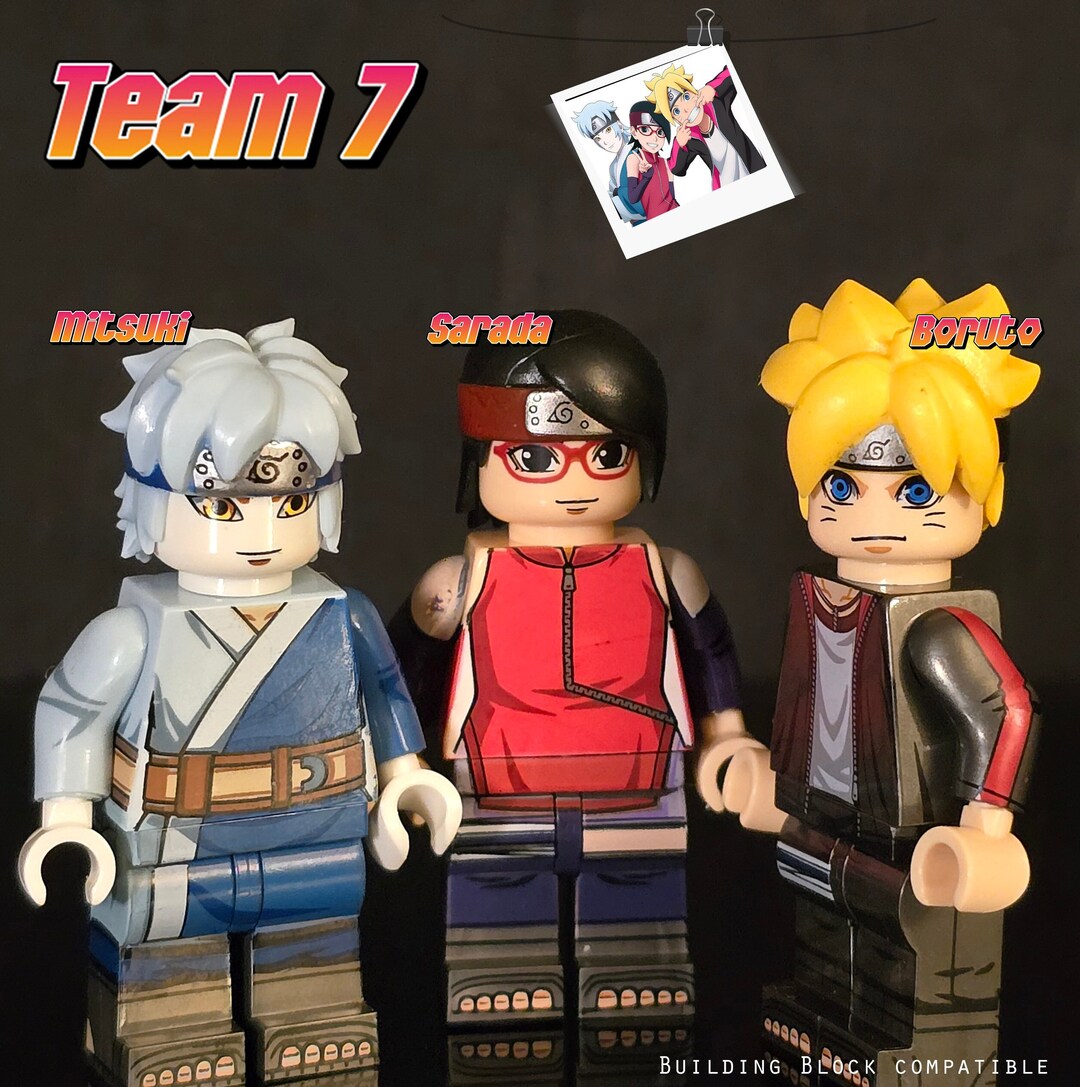 Naruto Anime Building Block Set Boruto Team 7 Set of 3 Mini Figures W ...