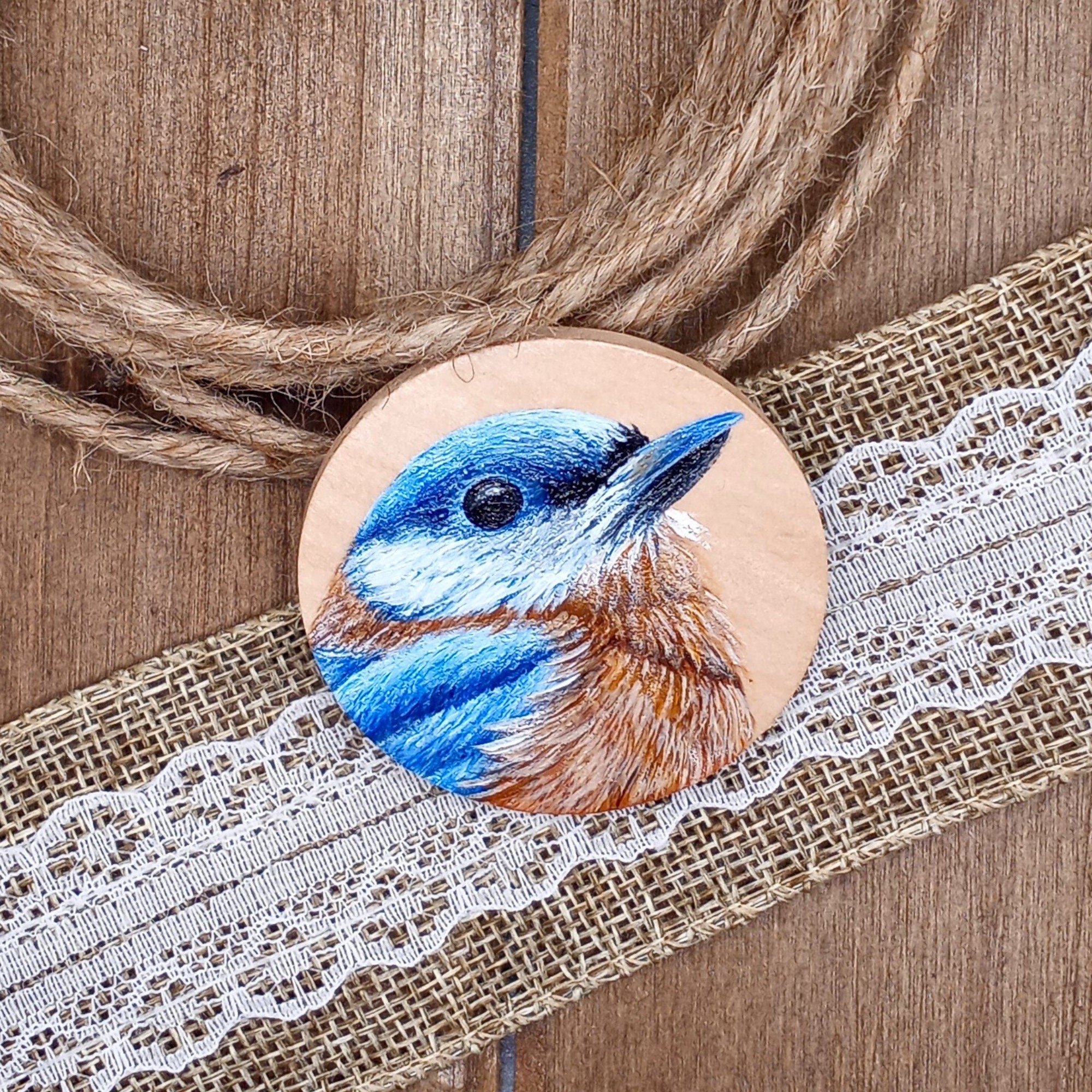 Eastern Bluebird Painted Magnet, Bird Lover Gift, Fridge Magnet, Bird ...
