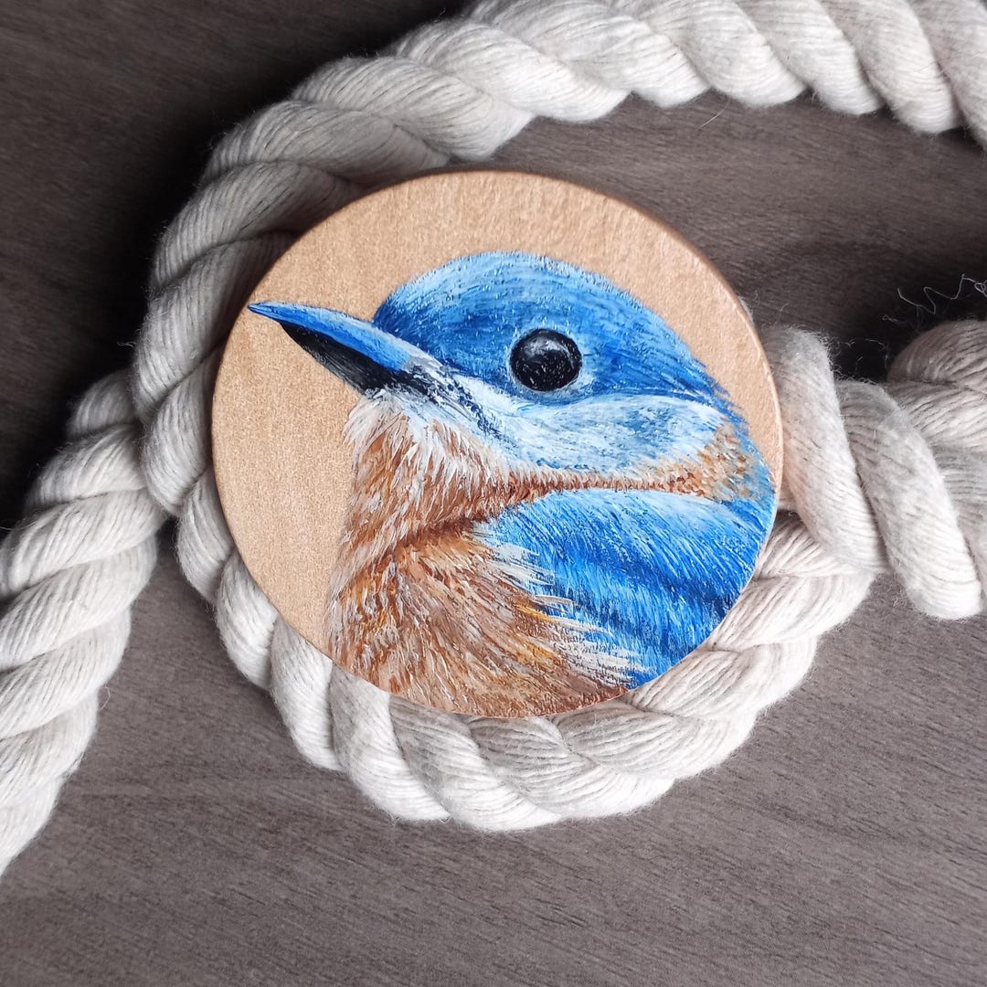 Eastern Bluebird Magnet, Hand Painted Bird Magnet, Fridge Magnet, Bird ...