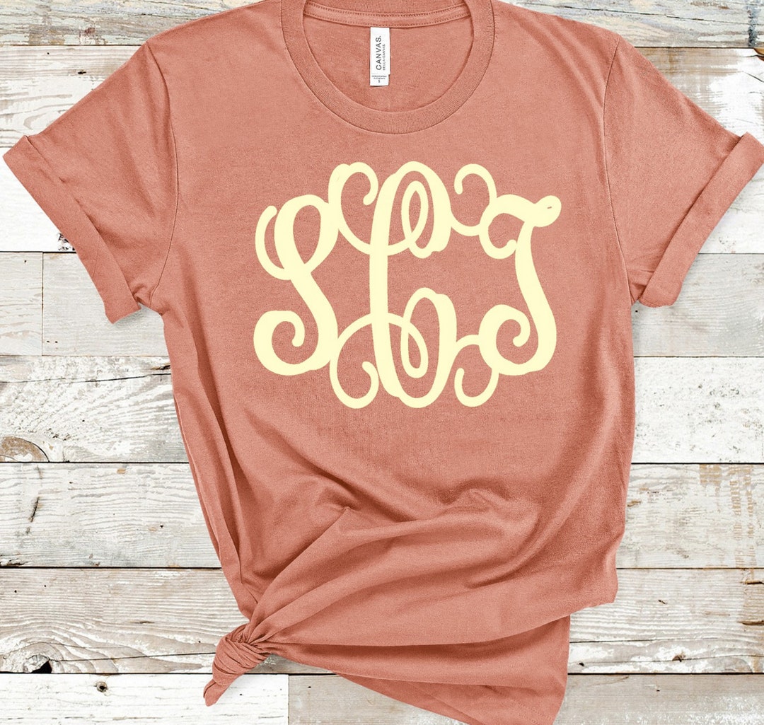Monogram Vinyl Iron on Decal: Custom HTV Design - Etsy